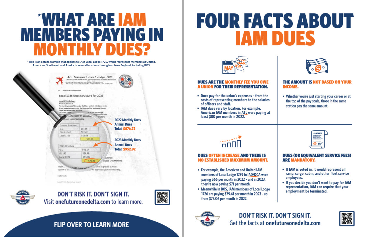 What are IAM members paying in dues?